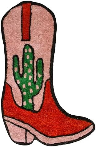 Amazon.com: Cowboy Boot Bath Mat - 33" x 20" Western Boot Shaped Rug ...