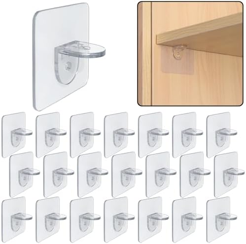 Amazon.com: 20 Pieces Plastic Shelf Support Peg,Self Adhesive Bracket ...