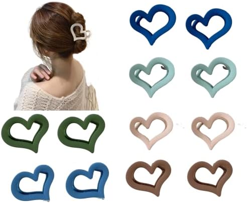 Amazon.com: 12 Pcs Heart Shaped Claw Hair Clips for Women and Girls - 2 ...