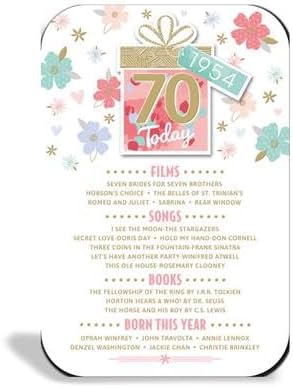 70th Birthday Year Of Birth Age 70 Birthday Card Milestone 2024 Ladies ...