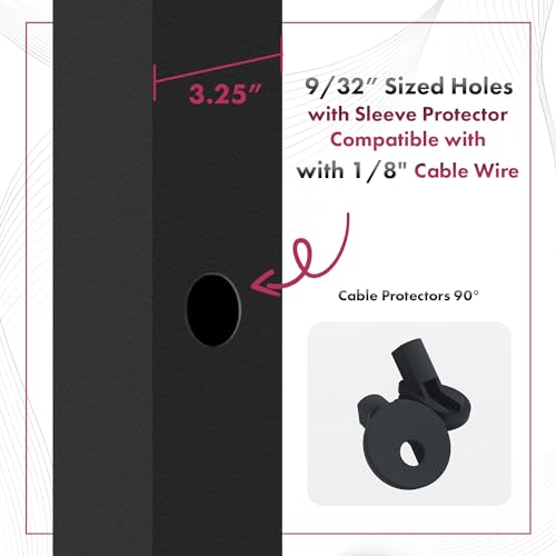 Snapklik.com : CR Fence & Rail Cable Railing Post Set, 2pcs Black Cable ...