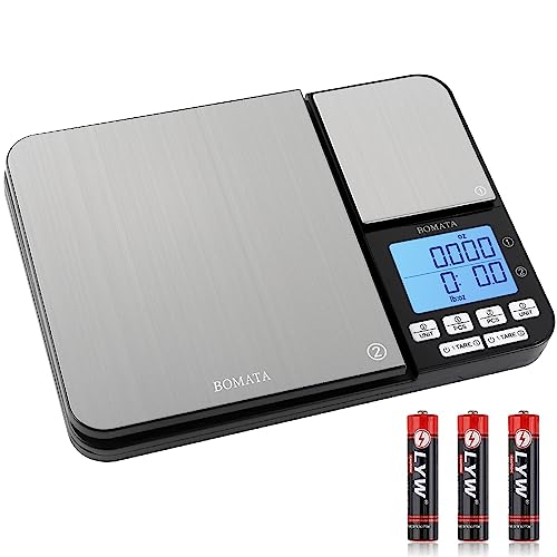 BOMATA 0.01g & 5kg/11lb Dual Platform Kitchen Scale with Two Precision 0.1 g & 0.01 g/0.001 oz ...