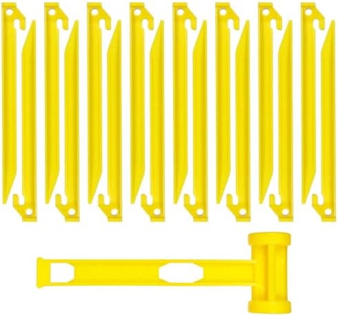 Amazon.com : GEEWAY 9 Inch Plastic Tent Stakes with Hammer Set, 16 PCS ...