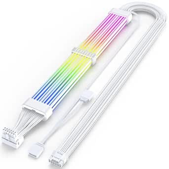 Sirlyr 12VHPWR RGB PSU Cable, 90 Degree Adapter 16 Pin GPU Cable, PCIE ...