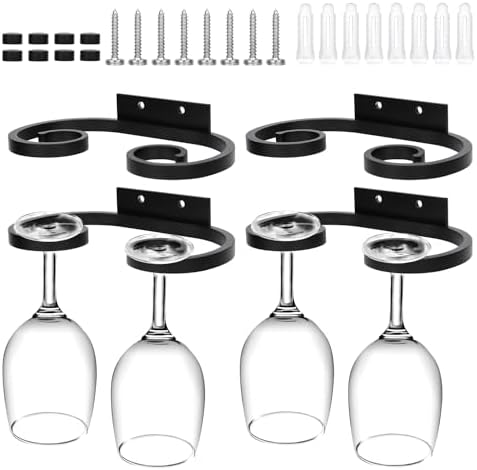 Amazon.com: 2 PCS Wall Wine Glass Racks, Wall-Mounted Wine Glass Holder ...