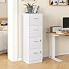 HOMCOM File Cabinet with 4 Drawers for Home Office, Vertical Filing ...