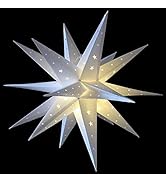 ETiME Adventsstern Weihnachtsstern mit 18 Spitzen Stern 3D Kunststoff Ø ...