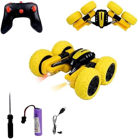 Toyshine 6 Wheels 360°Rotating Remote Control Rechargeable Stunt Car ...