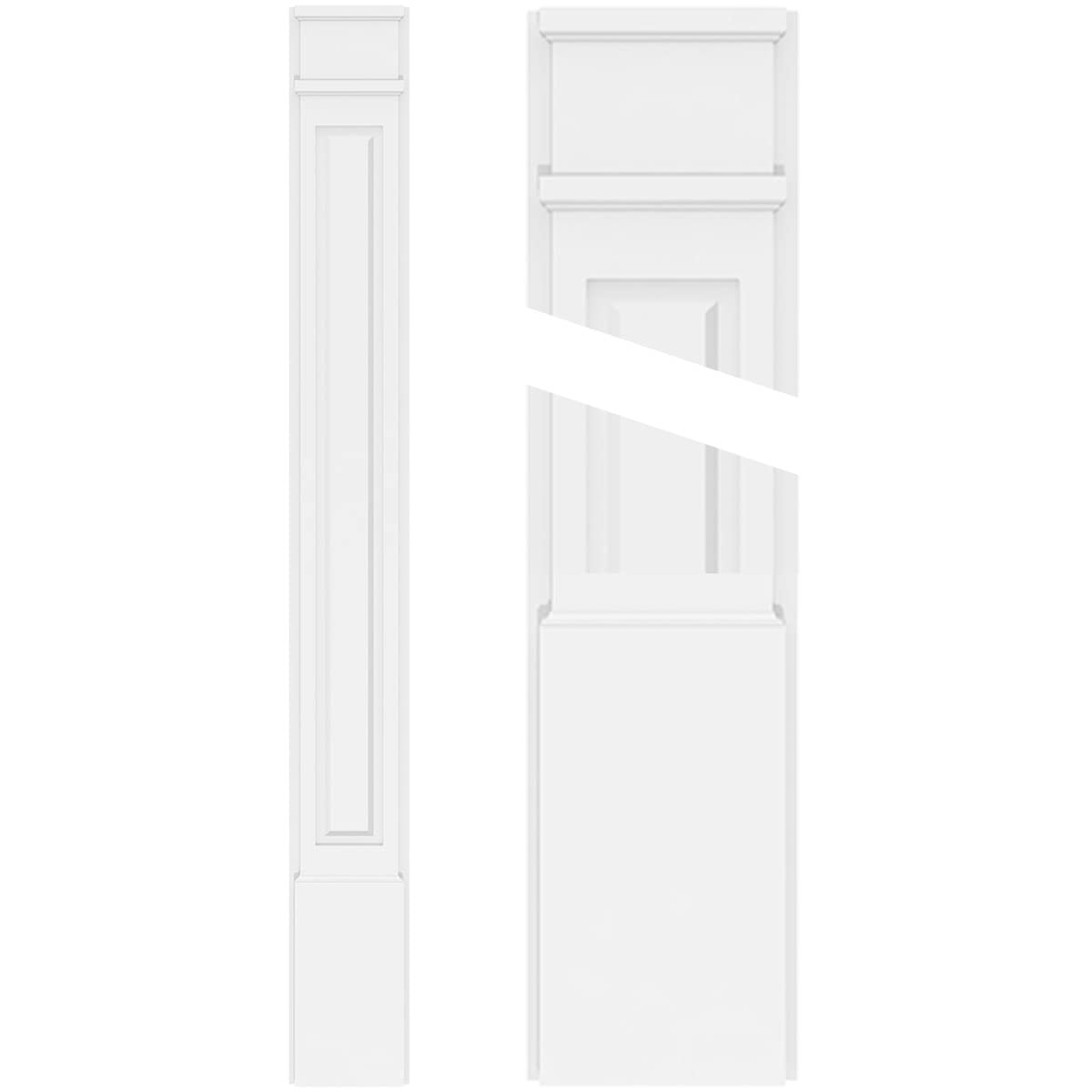 Ekena Millwork PILP09X048RP02-2 Raised Panel PVC Pilaster w/Decorative ...