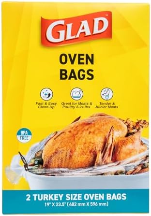 Glad Turkey Size Oven Bags for Meats & Poultry 8-24 lbs – BPA-Free* for ...