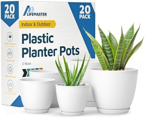 Amazon.com : Lifemaster Eco Friendly Plant Pot Set -20-Pack Home Decor ...