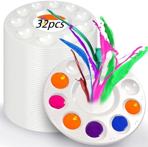 Amazon.com: CENTSTAR 15 Pcs Round Paint Tray Palettes Plastic for ...