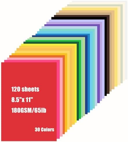 120 Sheets Colored CardStock Printer Paper A4 297 x 210mm - Double ...