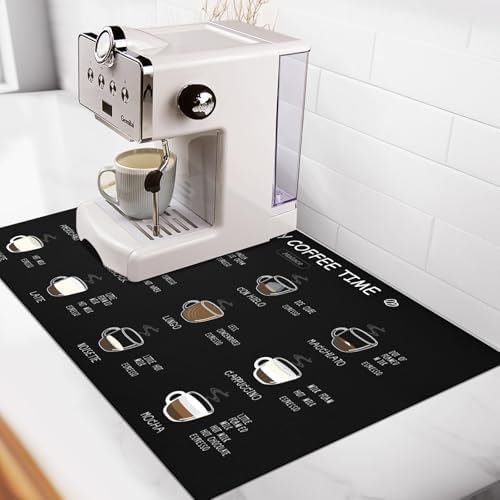 Amazon.com: Arttown Coffee Mat for Countertops, Coffe or Tea Cups Black ...