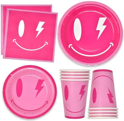 Amazon.com: Hoolerry 225 Pcs Preppy Party Tableware Set Preppy Birthday ...