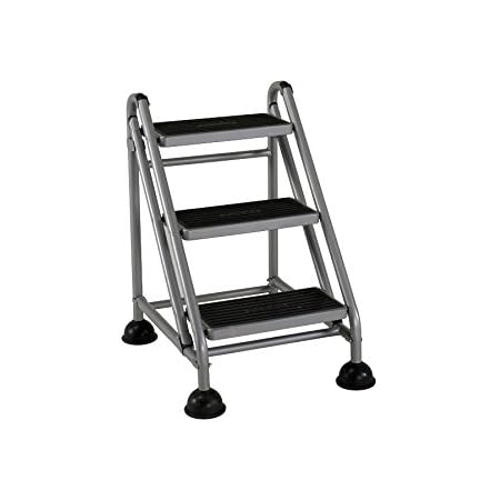 Cosco 3-Step Rolling Step Ladder, Grey + Free Shipping
