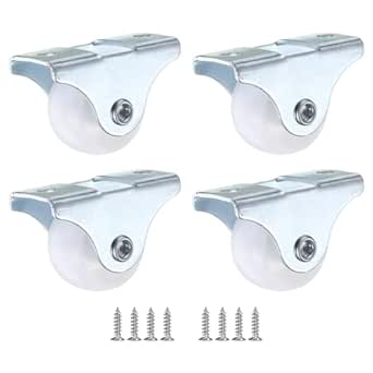 PATIKIL 1" Rigid Caster Wheels, 4 Pack Silent Fixed Plate Casters with ...