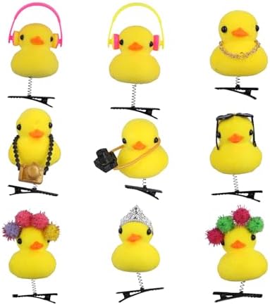 Amazon.com: Juego de 9 pinzas para el pelo de pato amarillo, lindas ...