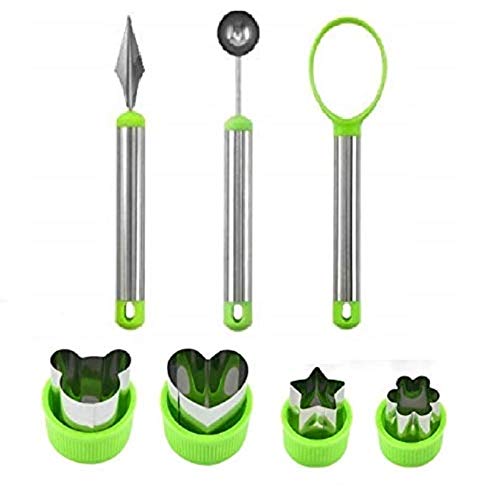 NIDY DIY 7Pcs Vegetable, Fruit Cutter Shaper Scoop Mold Set, Watermelon ...