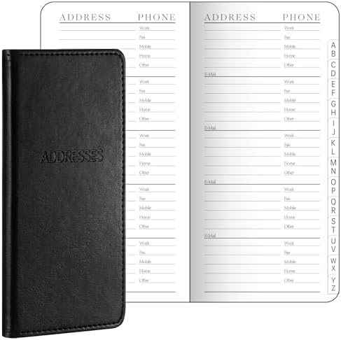 Amazon.com : Gallery Leather Small Address Book with Alphabetical Tabs ...