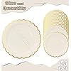 Amazon.com: HEIPINIUYE 50 Pieces Ivory Paper Plates with Gold Foil 7 ...