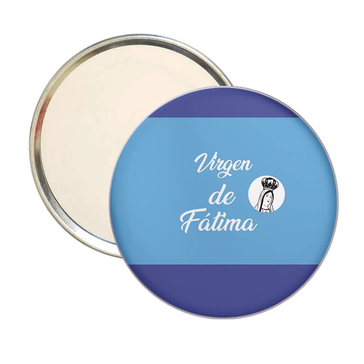 Round Mirror Our Lady Of Fatima Blue Background | Desertcart INDIA