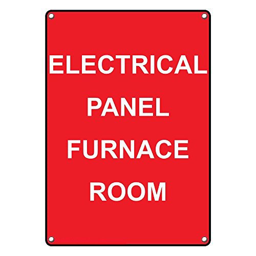 Weatherproof Plastic Vertical Electrical Panel Furnace Room Sign with ...