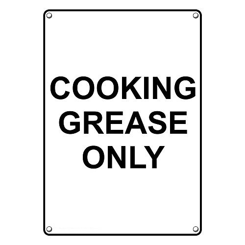 Amazon.com: Weatherproof Plastic Vertical Cooking Grease Only Sign with ...