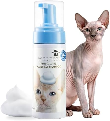 Mooncat Sphynx Cat Waterless Shampoo, Vet Approved No-Rinse Foam for ...