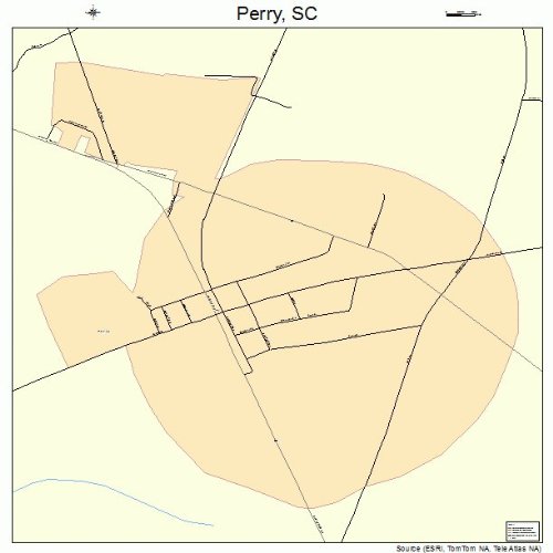 Amazon.com : Large Street & Road Map of Perry, South Carolina SC ...