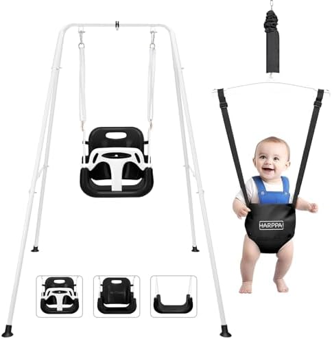 Amazon.com: FUNLIO Wooden Toddler Swing Stand with 4 Sandbags, Foldable ...