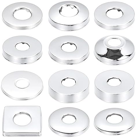 2 pcs 25 mm (3/4'') Chrome Shower Pipe Cover, Faucet Pipe Collar ...