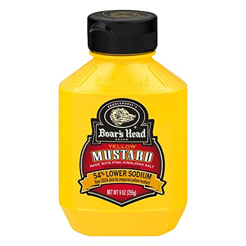 Amazon.com : Boar's Head 54% Lower Sodium Yellow Mustard, 9 oz (2 ...