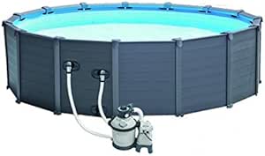 Intex Graphite Gray Panel Pool Set, blau/grau, 478 x 478 x 124 cm, 16 ...