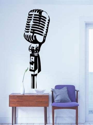 Buy WallMantra Vinyl Microphone Music Wall Sticker (Multicolour, 25 x ...