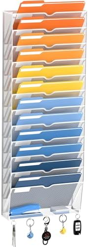 Amazon.com : SUPEASY 13-Tier Wall File Organizer, Mesh Hanging File ...