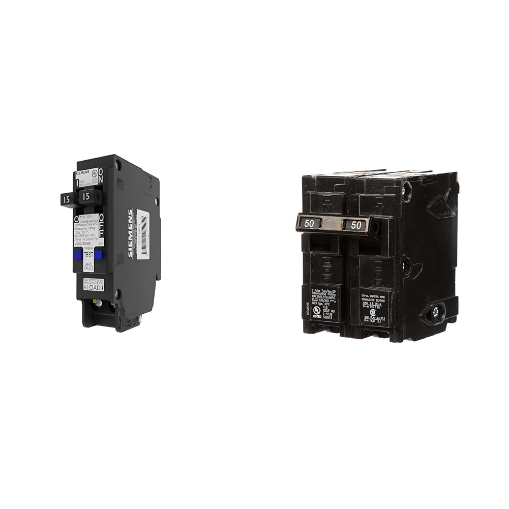 15A 120V Tandem CAFCI Type QTAN Circuit Breaker & Q250 50A Double Pole ...
