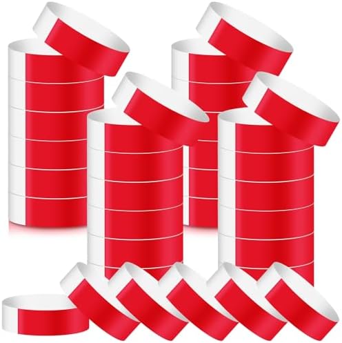 Amazon.com: 400 PCS Red Wristbands for Events Wrist Bands Colored Paper ...