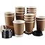 Amazon｜REENEW 二重断熱紙コップ 紙コップ 使い捨て コーヒー カップ 蓋つき お茶カップ 耐熱 50個入/100個入 (50個,10オンス 360ml)｜使い捨てドリンクカップ ...
