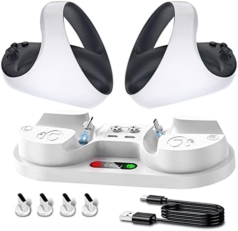 PSVR 2 Charging Station, Dual Fast Charging Dock for Playstation VR2 Sense Controller with Led ...