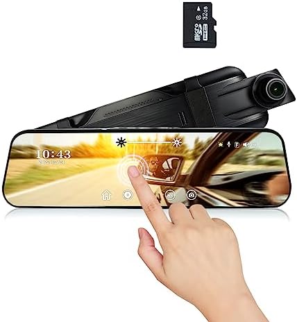 Amazon.com: XSQHFAN 10'' Touch Screen DVR Rearview Mirror Dash Cam for ...