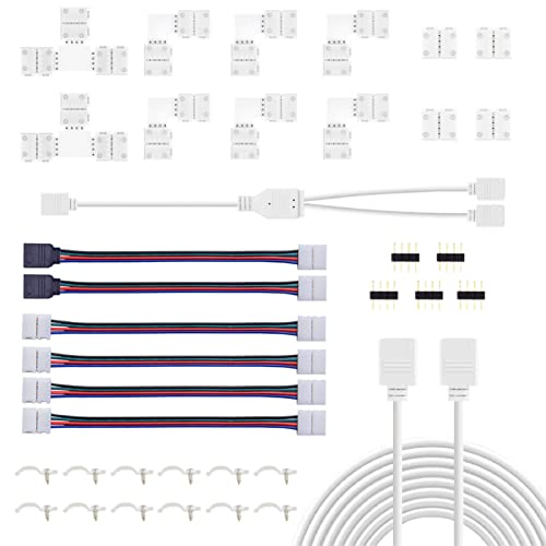REDTRON LED Light Connector Kit, 10mm RGB LED Connector Includes L ...