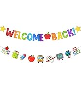 Amazon.com: 72 x 44 Inch Welcome Back to School Banner - First Day of ...