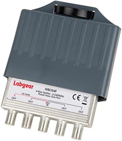Labgear 4 Way Outdoor Coaxial Cable Splitter, F Type 5-2400MHz, Class A ...