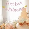 Amazon.com: Talorine Four Ever A Princess Banner, Princess 4th Birthday ...