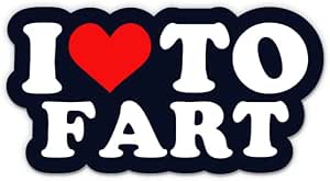 Amazon.com: I Heart to Fart Sticker - 3" Laptop Sticker - Waterproof ...