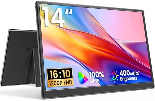 Amazon.com: Yxk Portable Monitor 14 Inch 1200P 60Hz IPS HDR Ultra-Slim ...