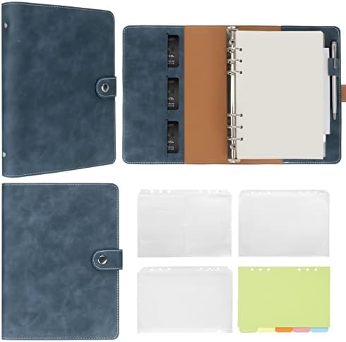 Skycase Leather A5 6-Ring Binder - Refillable Notebook with A5 Refills ...
