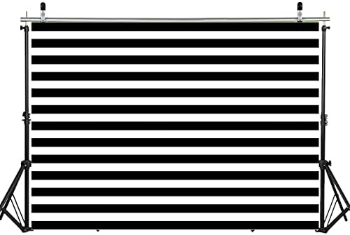 Amazon.com : BELECO 7x5ft Fabric Black and White Stripes Backdrop Black ...