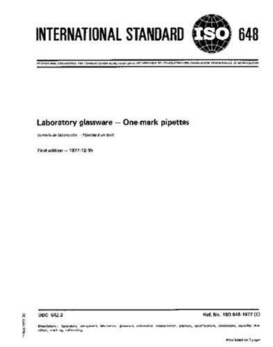 ISO 648:1977, Laboratory glassware - One-mark pipettes | Amazon.com.br
